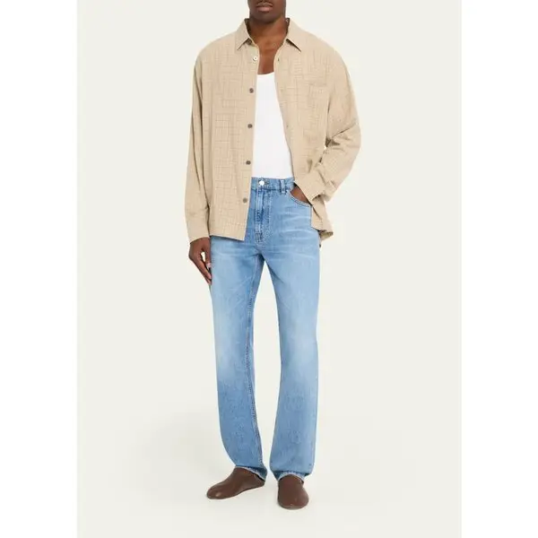 FRAME Faded Denim Straight-leg Jeans