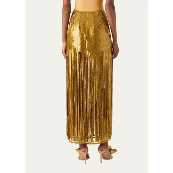 Akris Sequined Fringe Midi Skirt