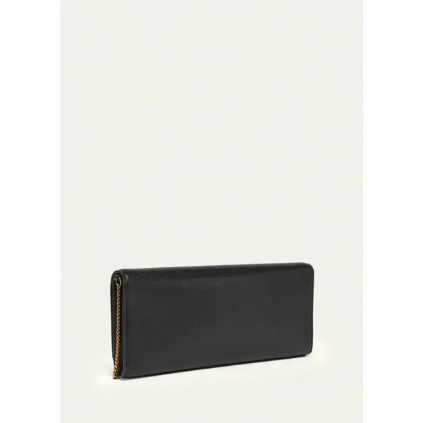Saint Laurent Kate Pebbled Leather Clutch Bag