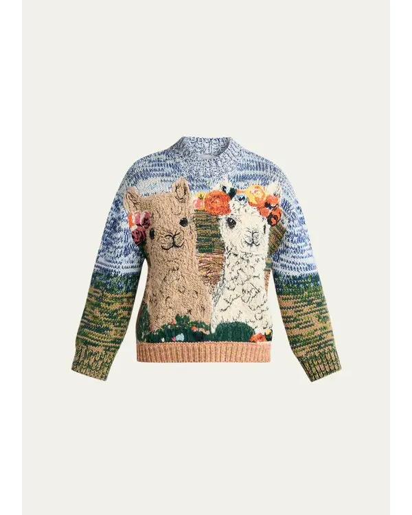 Stella McCartney Alpaca Jacquard Crewneck Sweater