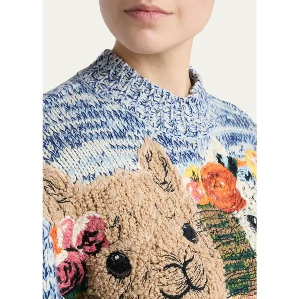 Stella McCartney Alpaca Jacquard Crewneck Sweater