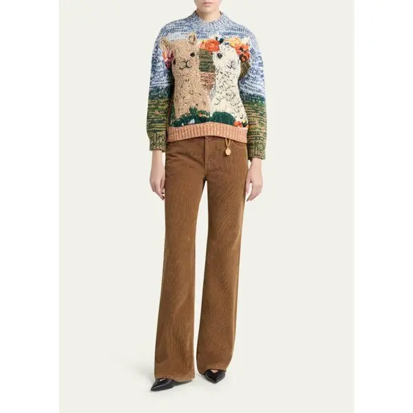 Stella McCartney Alpaca Jacquard Crewneck Sweater