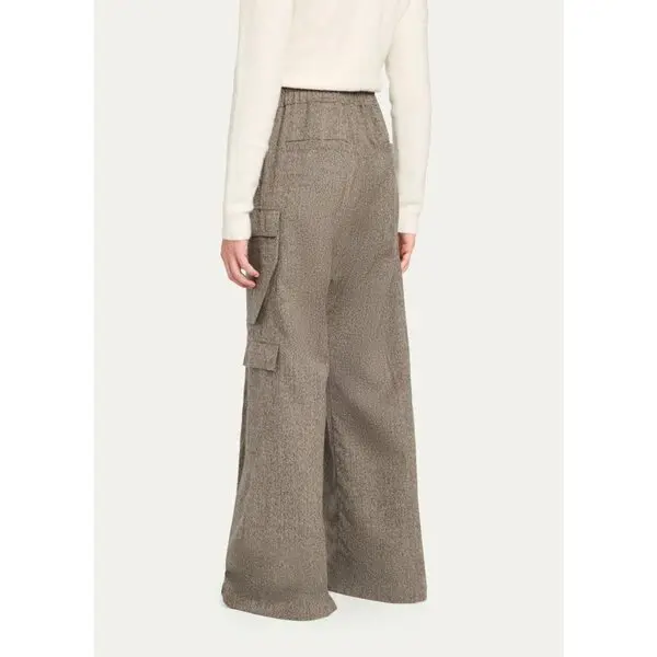 Rick Owens Melange Wool Wide-leg Drawstring Cargo Pants