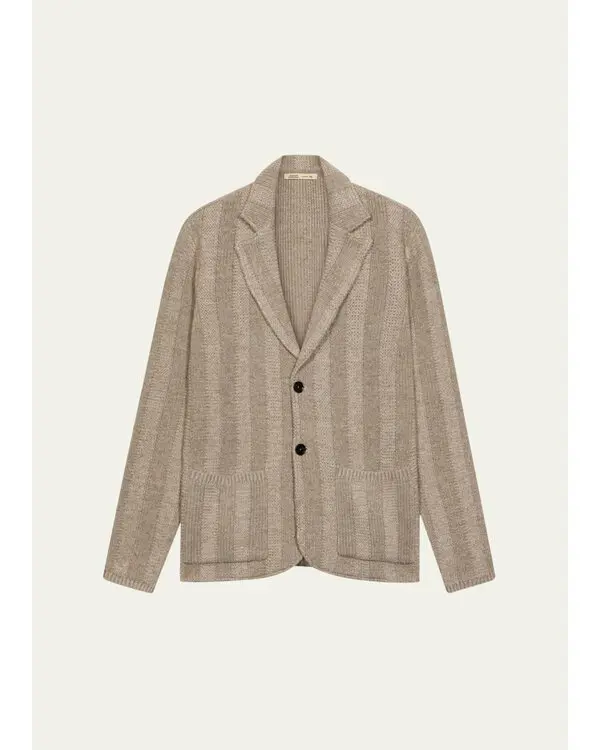 MAURIZIO BALDASSARI Linen And Merino Wool Knit Jacket
