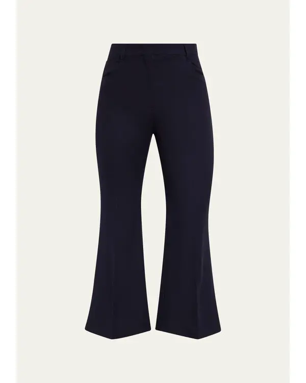 Stella McCartney Mid-rise Wool Kickflare Crop Pants