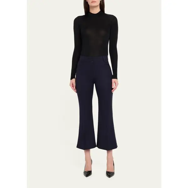 Stella McCartney Mid-rise Wool Kickflare Crop Pants