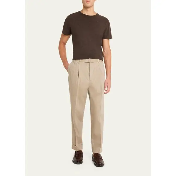 Officine Générale Hugo Heathered Wool Belted Trousers