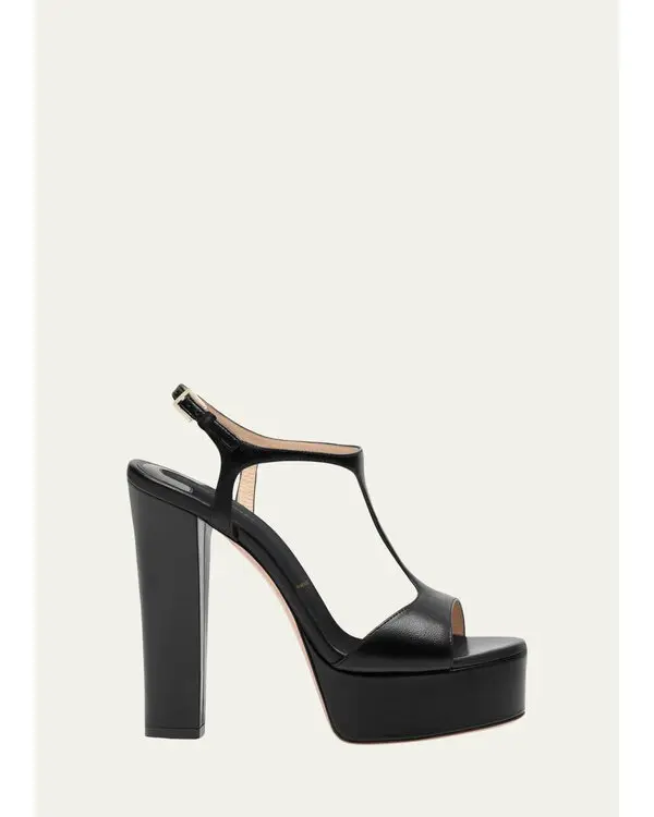TOM FORD 130mm Angelina Leather Platform Sandals