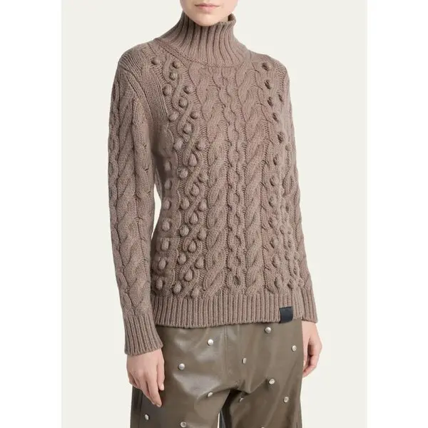 Stella McCartney Bobble Cable Knit Turtleneck Sweater