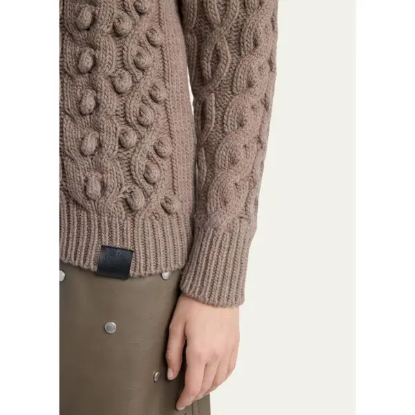 Stella McCartney Bobble Cable Knit Turtleneck Sweater