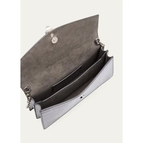 Alexander McQueen Skull Metallic Croc-embossed Leather Top-handle Bag