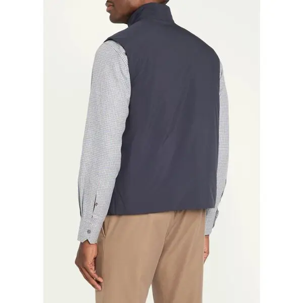 MAURIZIO BALDASSARI Stand Collar Cotton Vest