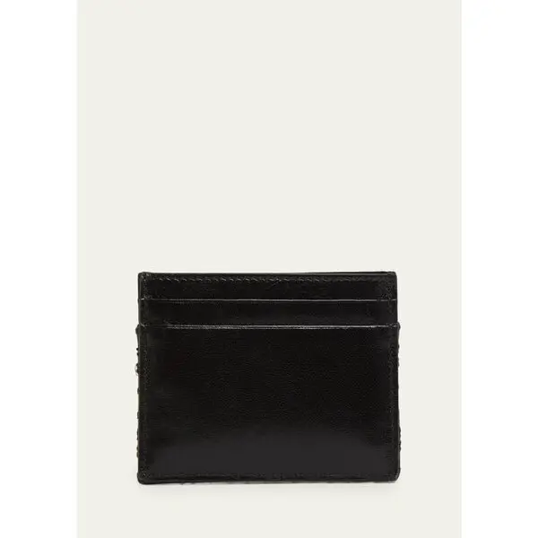 Valentino Garavani Butterfly-embroidered Quilted Leather Card Holder