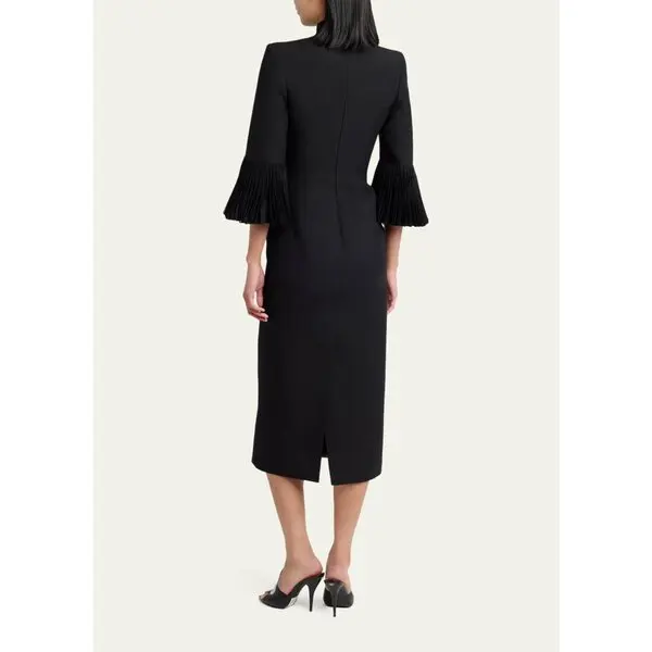 Valentino Garavani Embellished High-collar Midi Dress