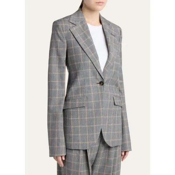 Stella McCartney Slim Checked Single-breasted Blazer Jacket