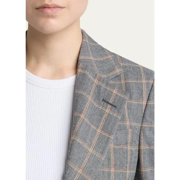 Stella McCartney Slim Checked Single-breasted Blazer Jacket
