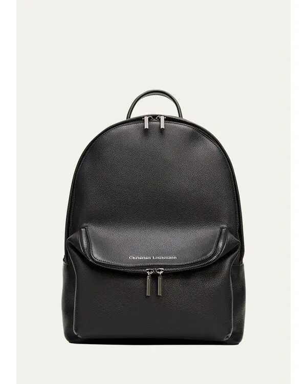 CHRISTIAN LOUBOUTIN Nostalgic Calf Empire Leather Backpack - Black