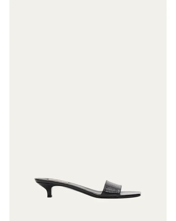 TOTEME 35mm Slim Lizard-embossed Leather Mules