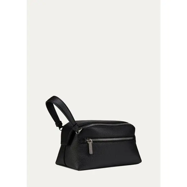 CHRISTIAN LOUBOUTIN Nostalgic Zip Pouch In Grained Leather - Black
