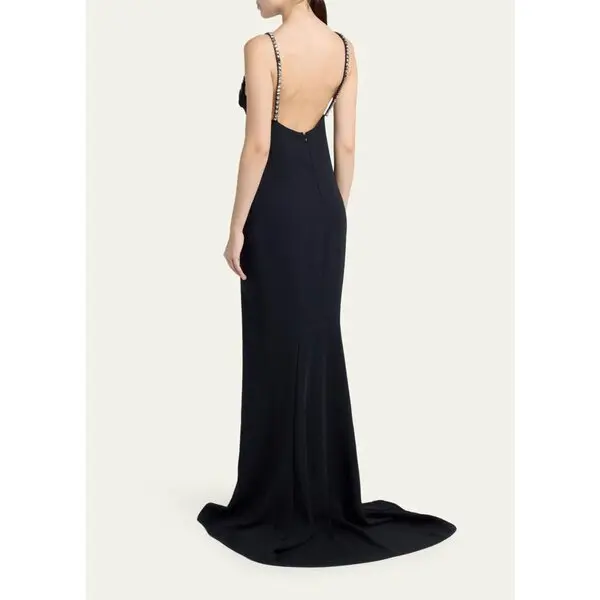 Stella McCartney Embellished V-neck Trumpet Gown