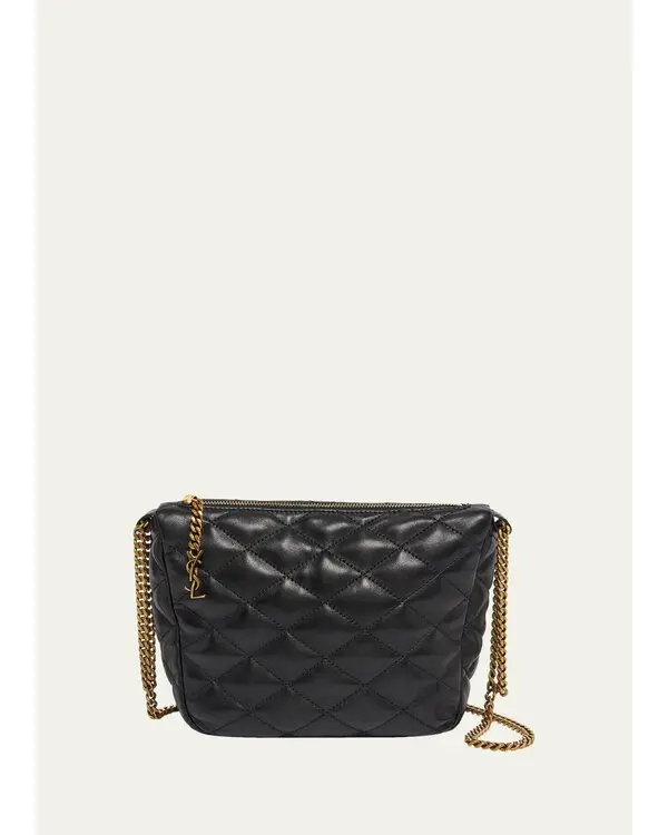 Saint Laurent Cassandre Quilted Leather Shoulder Bag - Nero