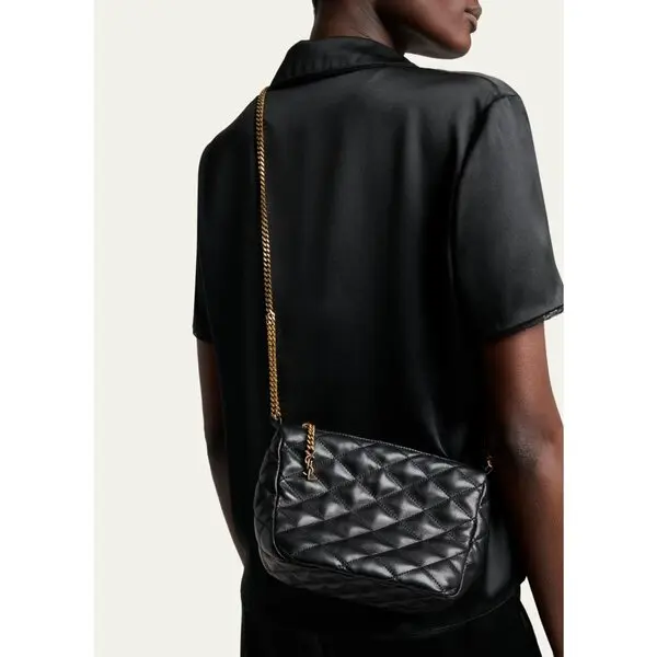 Saint Laurent Cassandre Quilted Leather Shoulder Bag - Nero