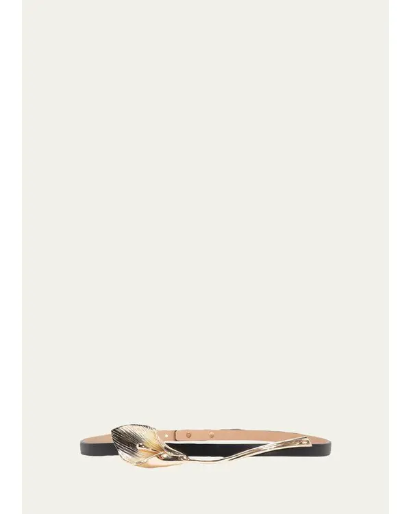 Carolina Herrera Calla Lily Leather Belt