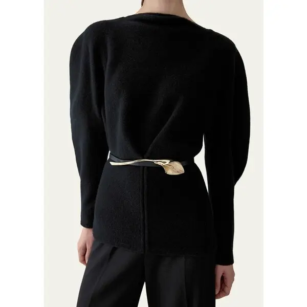 Carolina Herrera Calla Lily Leather Belt