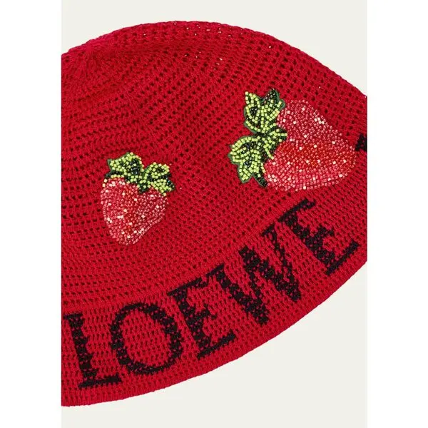 Loewe Strawberry Bucket Hat In Cotton