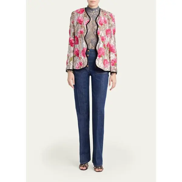Valentino Garavani Button-front Straight-leg Jeans