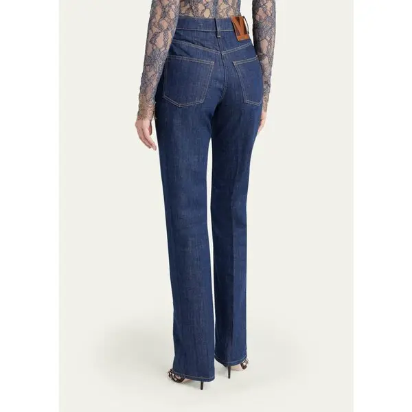 Valentino Garavani Button-front Straight-leg Jeans