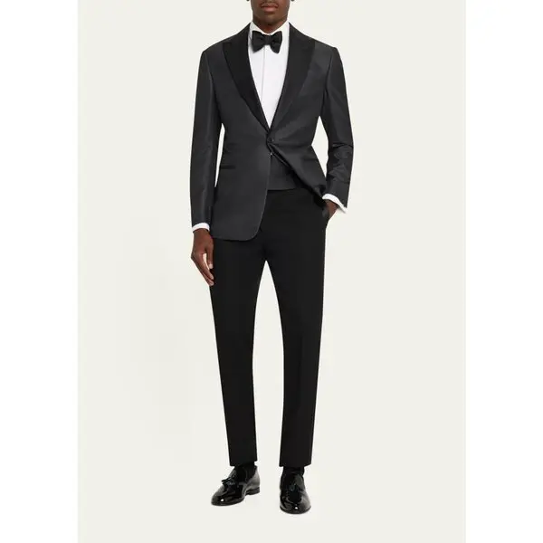 Giorgio Armani Wool-silk Micro Jacquard Dinner Jacket