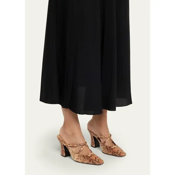 JW Anderson Crisscross Snake-embossed Leather Mules
