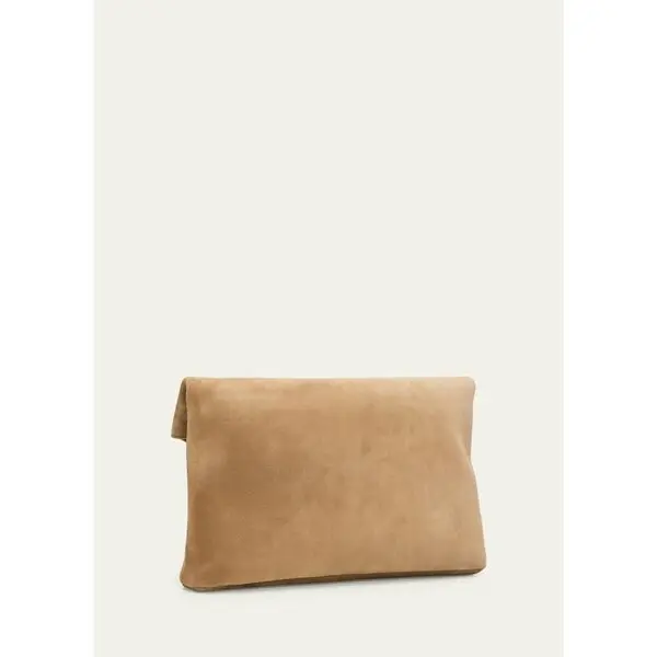 Saint Laurent Large Envelope Pouch Clutch Bag In Suede