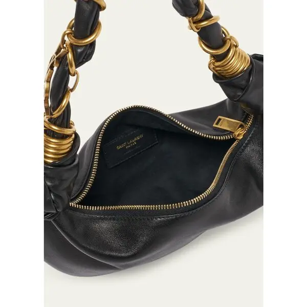 Saint Laurent Amalia Mini Leather Hobo Bag