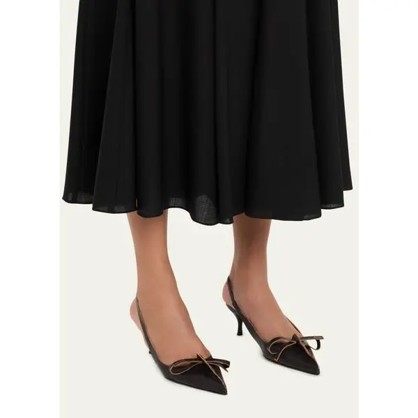 Prada 55mm Brushed Leather Slingback Pumps - Cuoio