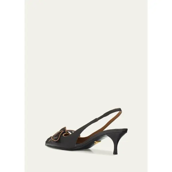 Prada 55mm Brushed Leather Slingback Pumps - Cuoio