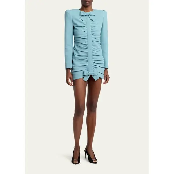 Valentino Garavani Ruched Bow-embellished Bodycon Mini Dress