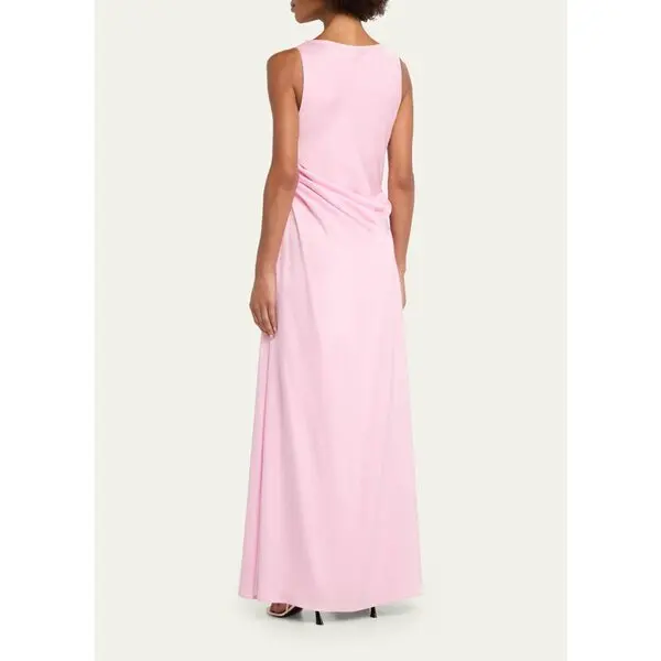 Simkhai Elinne Draped Off-shoulder Column Gown - Bubblegum
