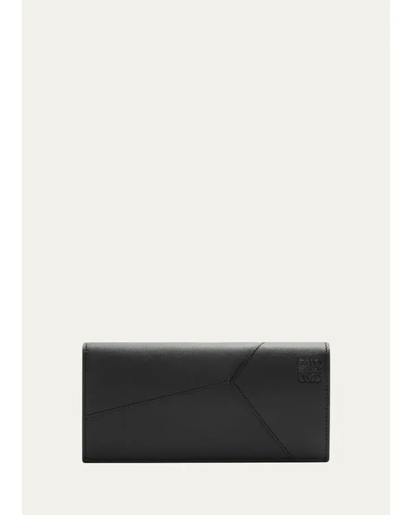 Loewe Puzzle Edge Long Horizontal Wallet In Leather - Black