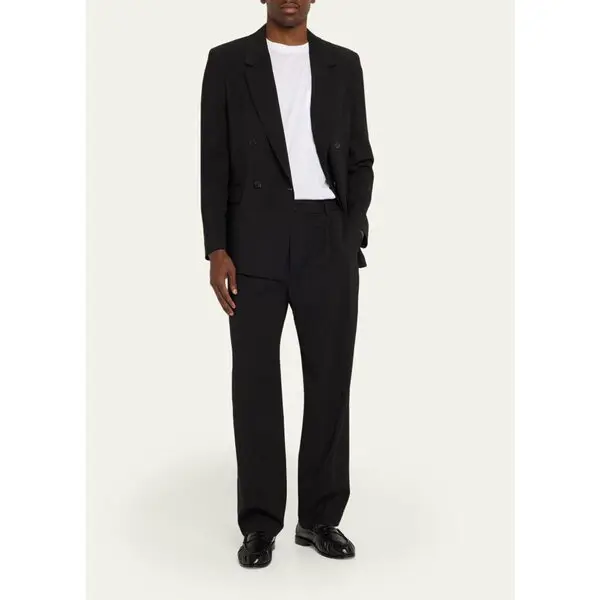 FRAME Tropical Wool Pleated Trousers
