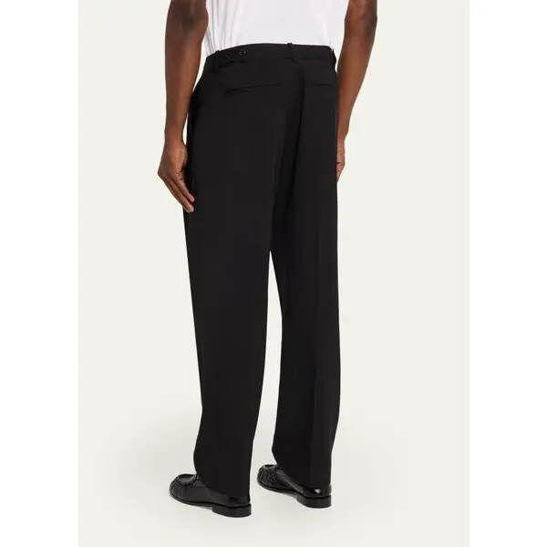 FRAME Tropical Wool Pleated Trousers