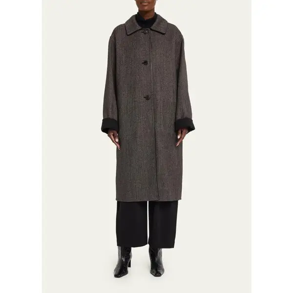 Lafayette 148 New York Oversized Reversible Wool-cashmere Coat