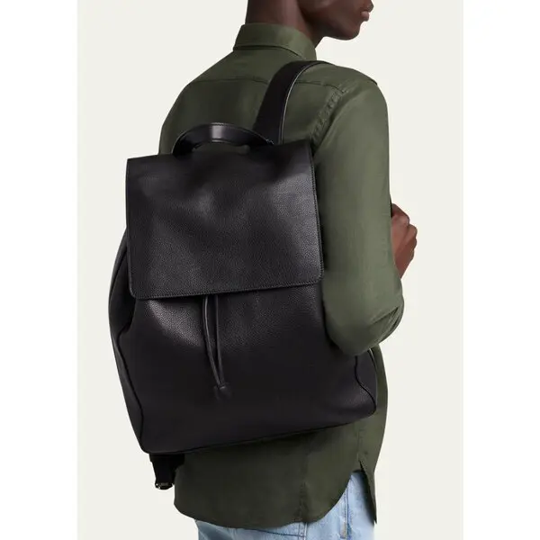 TOM FORD Grained Leather T-line Flap Backpack