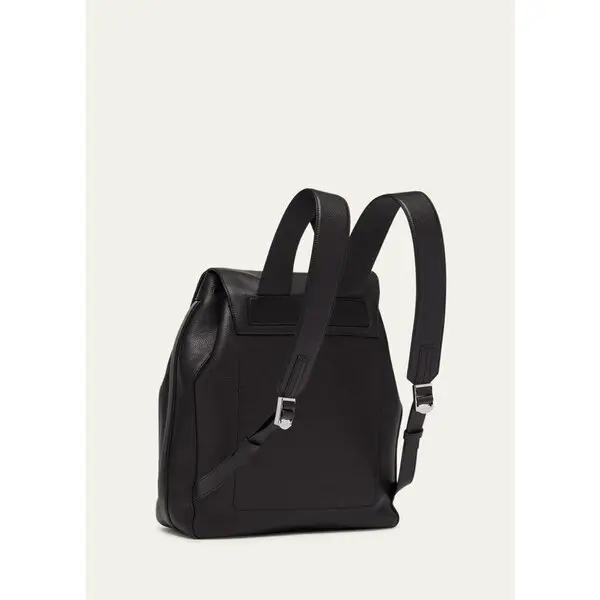 TOM FORD Grained Leather T-line Flap Backpack