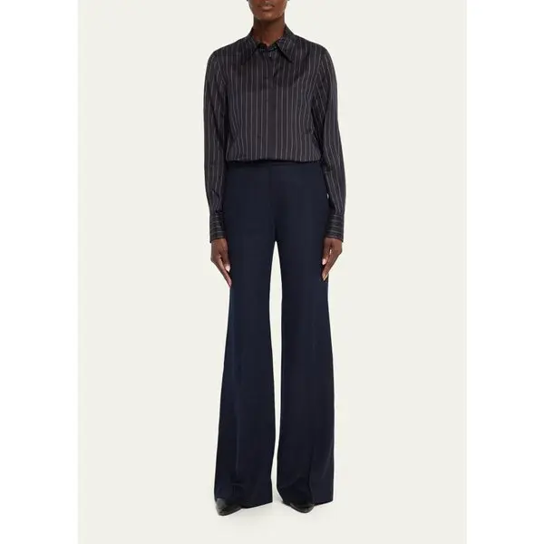 Lafayette 148 New York Pinstripe Button-front Blouse