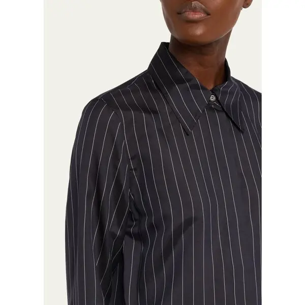 Lafayette 148 New York Pinstripe Button-front Blouse