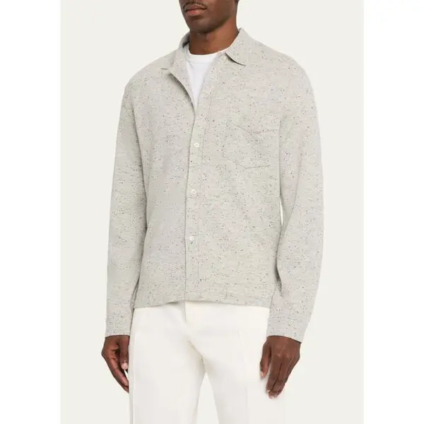 Officine Générale Wool/cashmere Melange Knit Long-sleeve Shirt