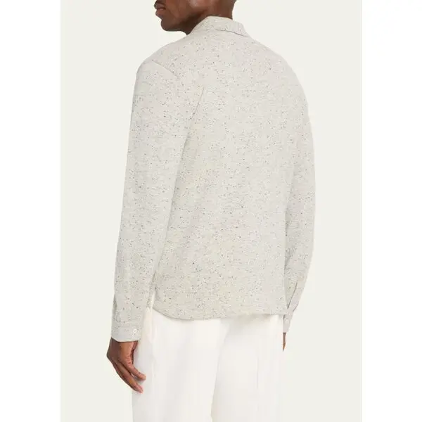 Officine Générale Wool/cashmere Melange Knit Long-sleeve Shirt