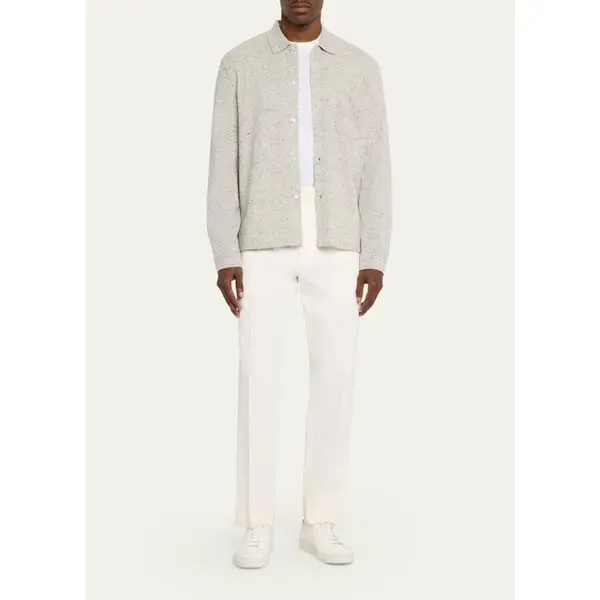 Officine Générale Wool/cashmere Melange Knit Long-sleeve Shirt